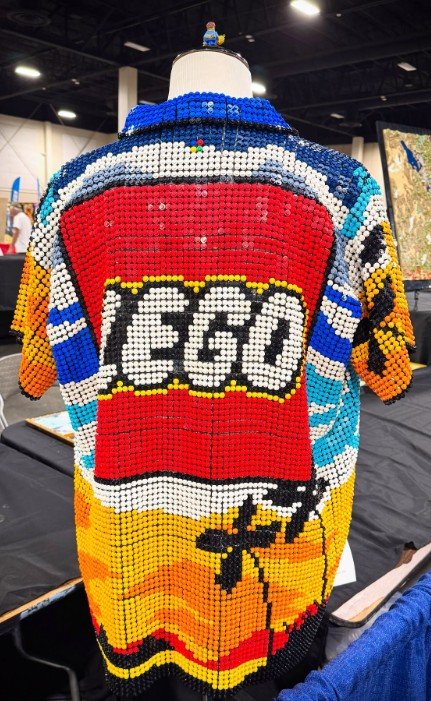 LEGO Couture? Tropical Shirt Built from 25,000 Bricks